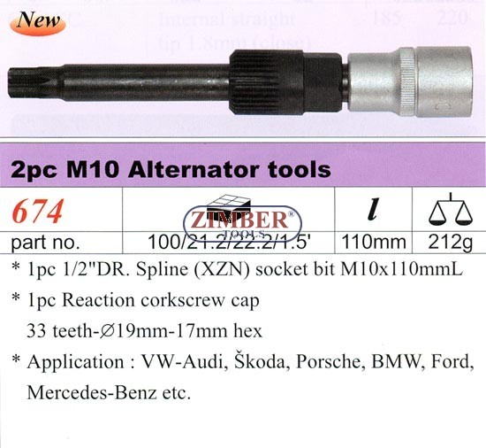 M10 Alternator Tool Audi, BMW, Ford, Seat, Mercedes, Skoda, Volkswagen ...