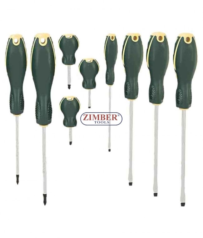Screwdriver set Slotted & Phillips 9pc. 20915 - Force. Slotted ...