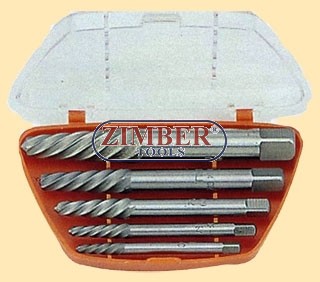 5 pc. Screw extractor set, drill set, extractors, auto tools, special tools, hand tools